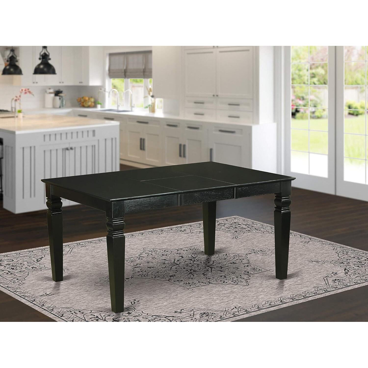 East West Furniture Weston Rectangular Dining Table - Linen White ...