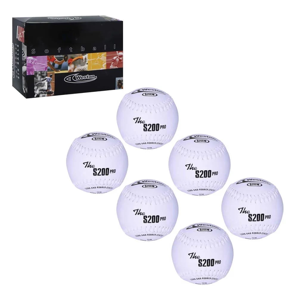 Weston S200W Softball 12 Inches White 6-Pack - Walmart.com