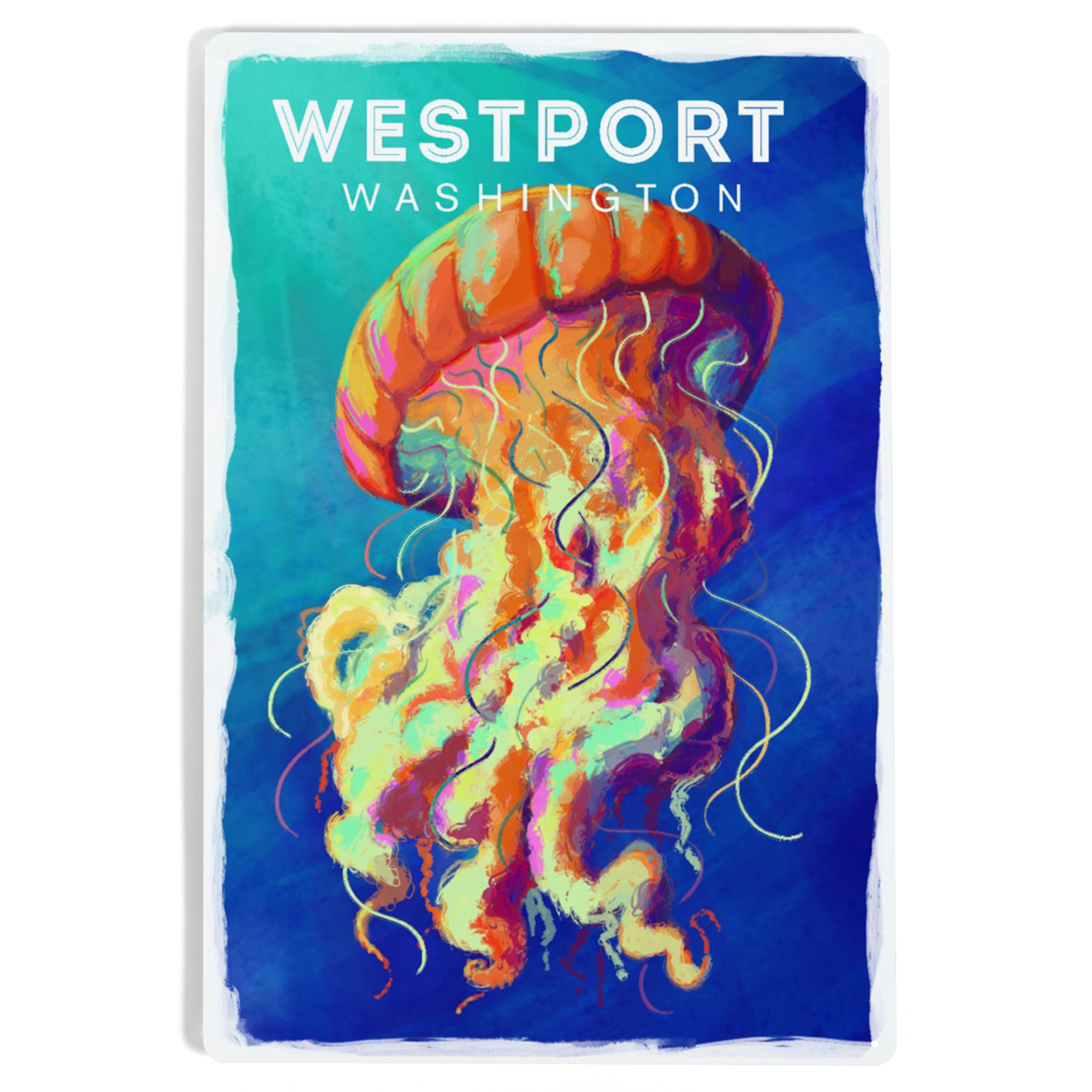 Westport, Washington, Jellyfish, Vivid (12x18 Aluminum Art, Indoor ...