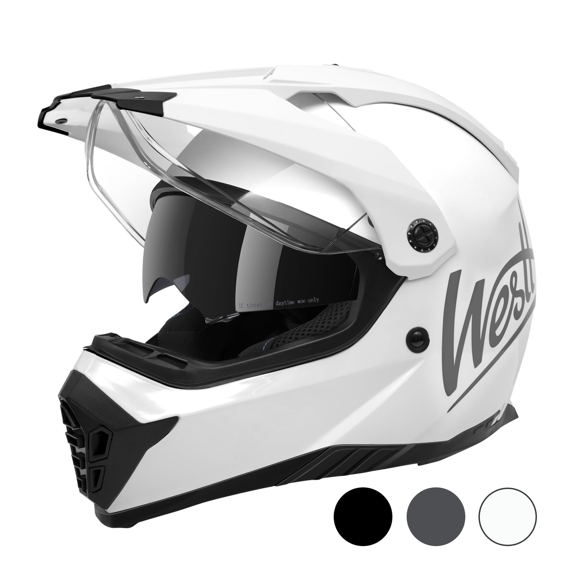 Westt Dirt Bike Helmets for Adults - Motorcycle Helmets with Dual Visor ...