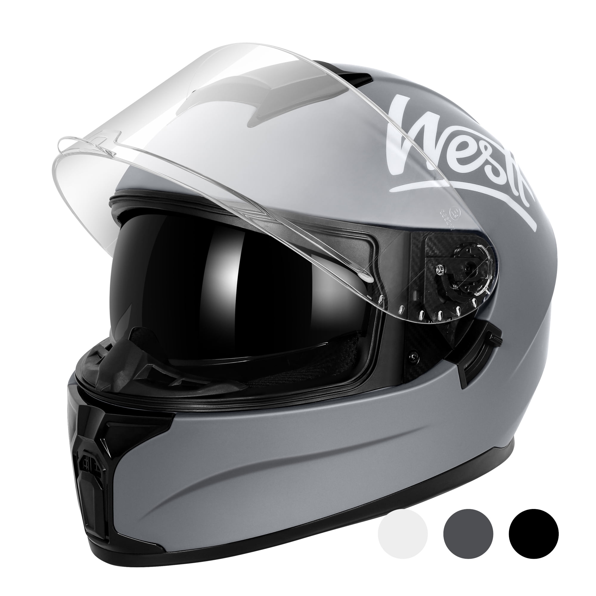 1Storm New Motorcycle Bike Full Face Helmet JH901 Matt Black + One ...