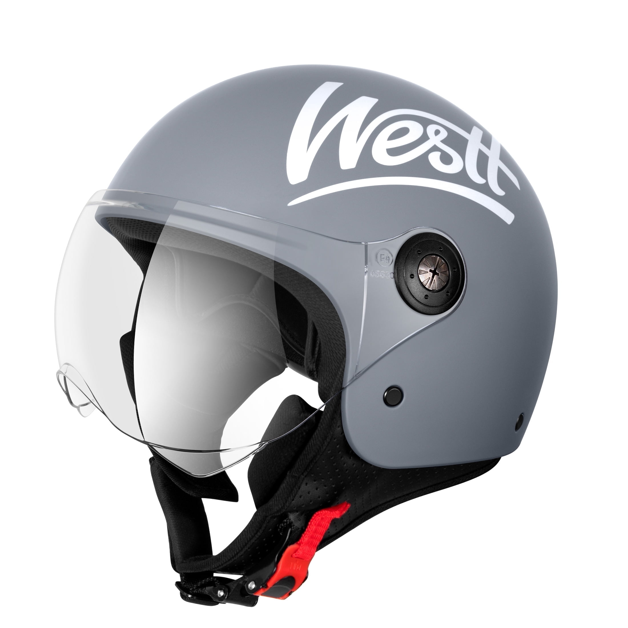 Westt L Grey ABS Half Helmet, DOT Approved, with Additional Padding ...