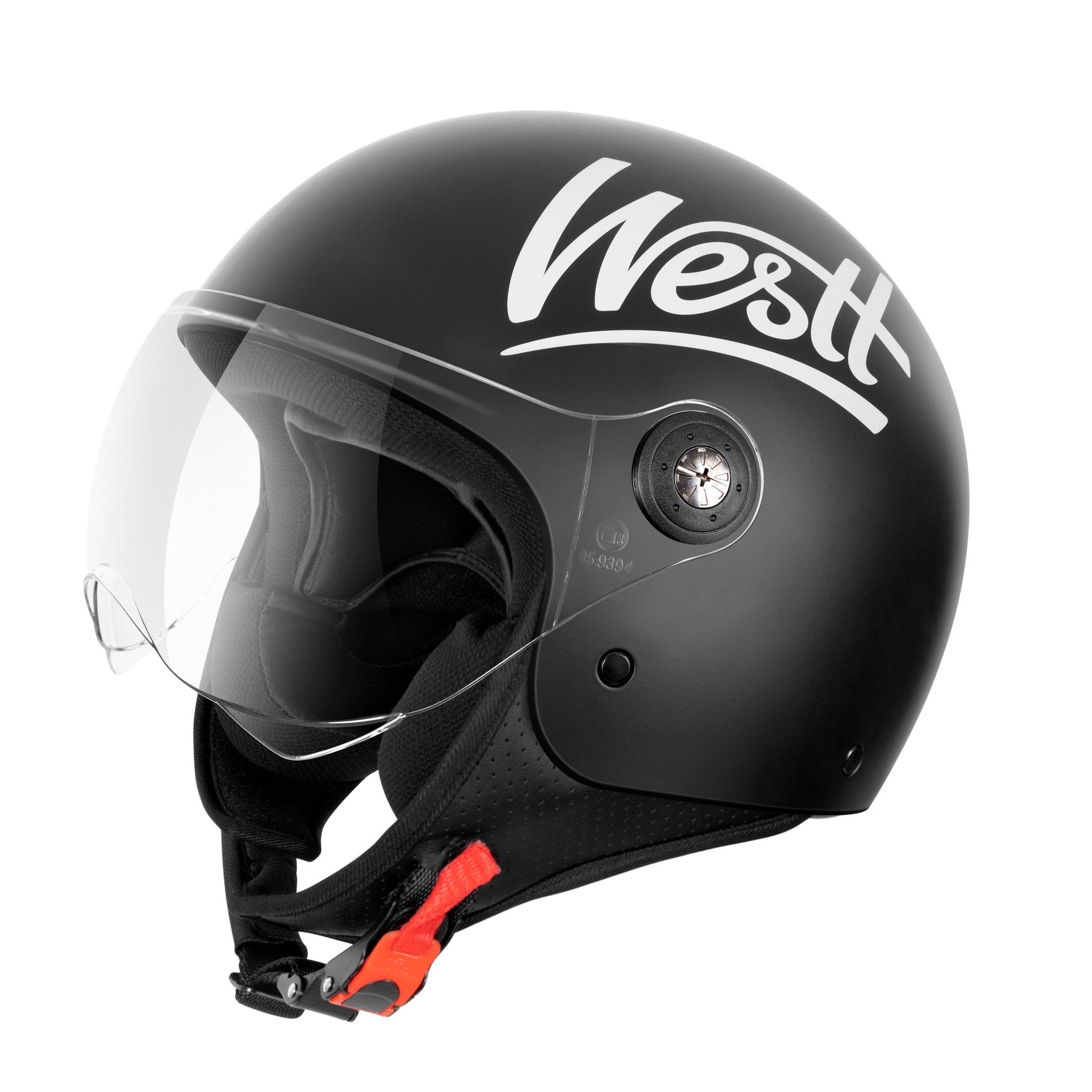Westt XL Black ABS Half Helmet, DOT Approved, with Additional Padding ...