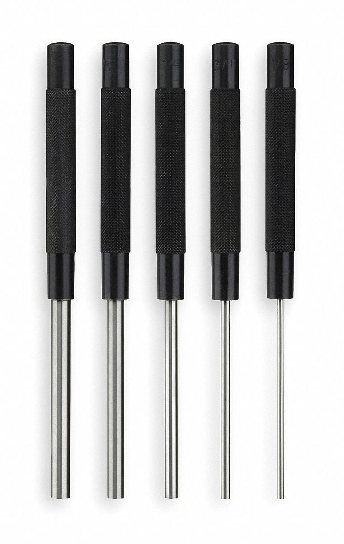 Westward Carbon Tool Steel Drive Pin Punch Set; Number of Pieces: 5 ...