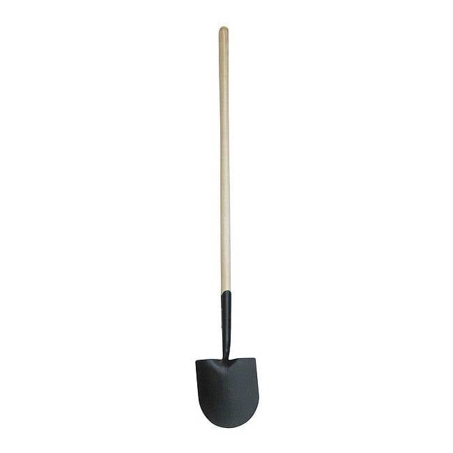 14 ga Round Point Shovel, Steel Blade, 48 in L, Natural Wood Handle ...