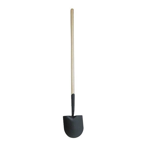 14 ga Round Point Shovel, Steel Blade, 48 in L, Natural Wood Handle ...