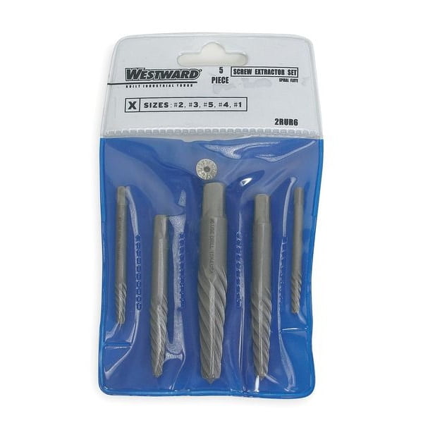 Westward Screw Extractor Set,5pc,HCS,Pouch 2RUR6 - Walmart.com