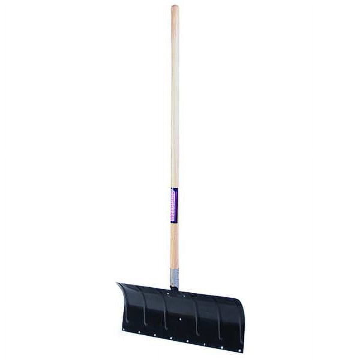 WESTWARD Snow Shovel 6YU39, 48in Straight Wood Handle, 24in Aluminum ...