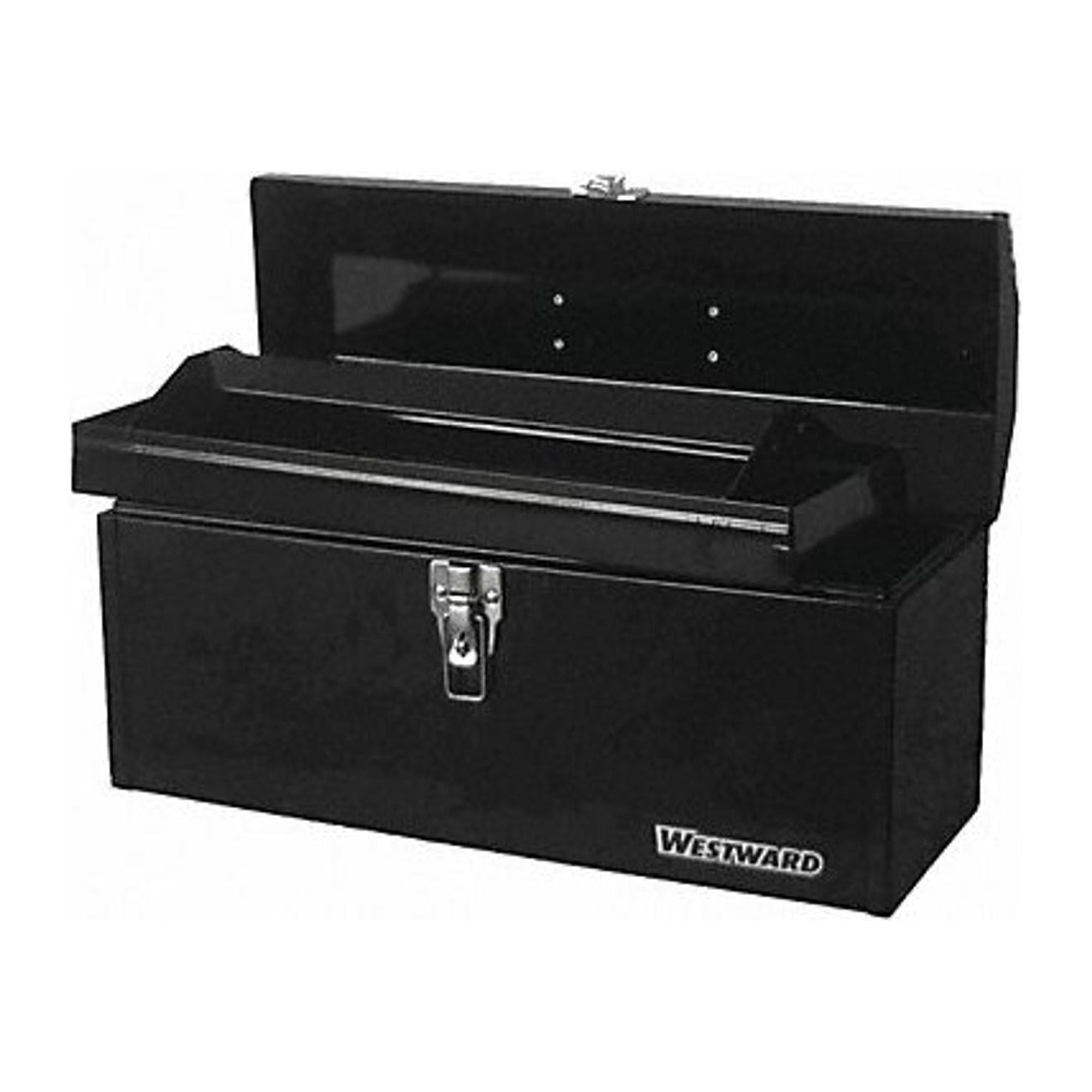 WESTWARD Tool Box, Plastic, Steel, Black, 20 in W x 8 in D x 8 in H ...