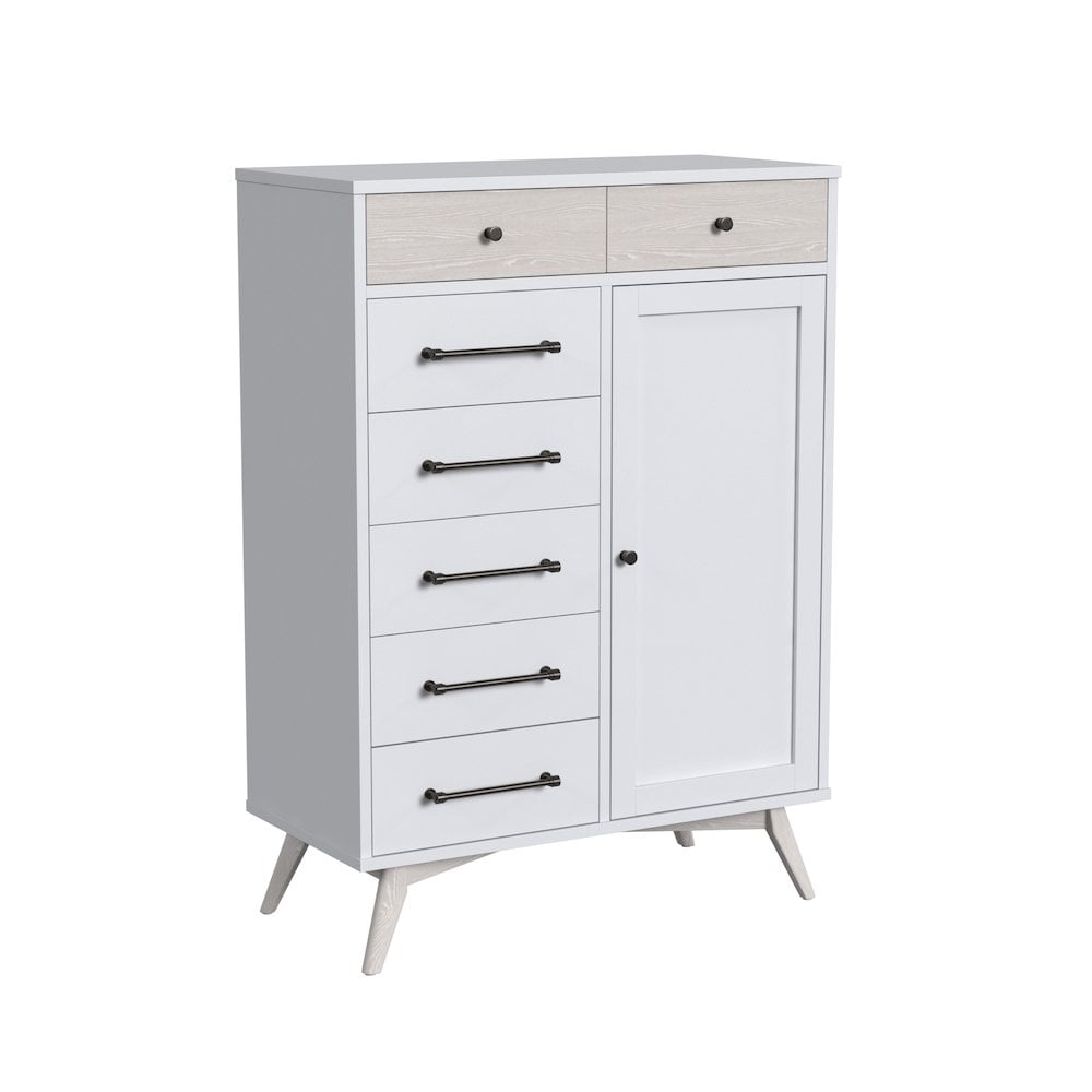 Westwood Design Rowan Modern Wood Chifferobe, Ash Linen White Finish, 6 ...