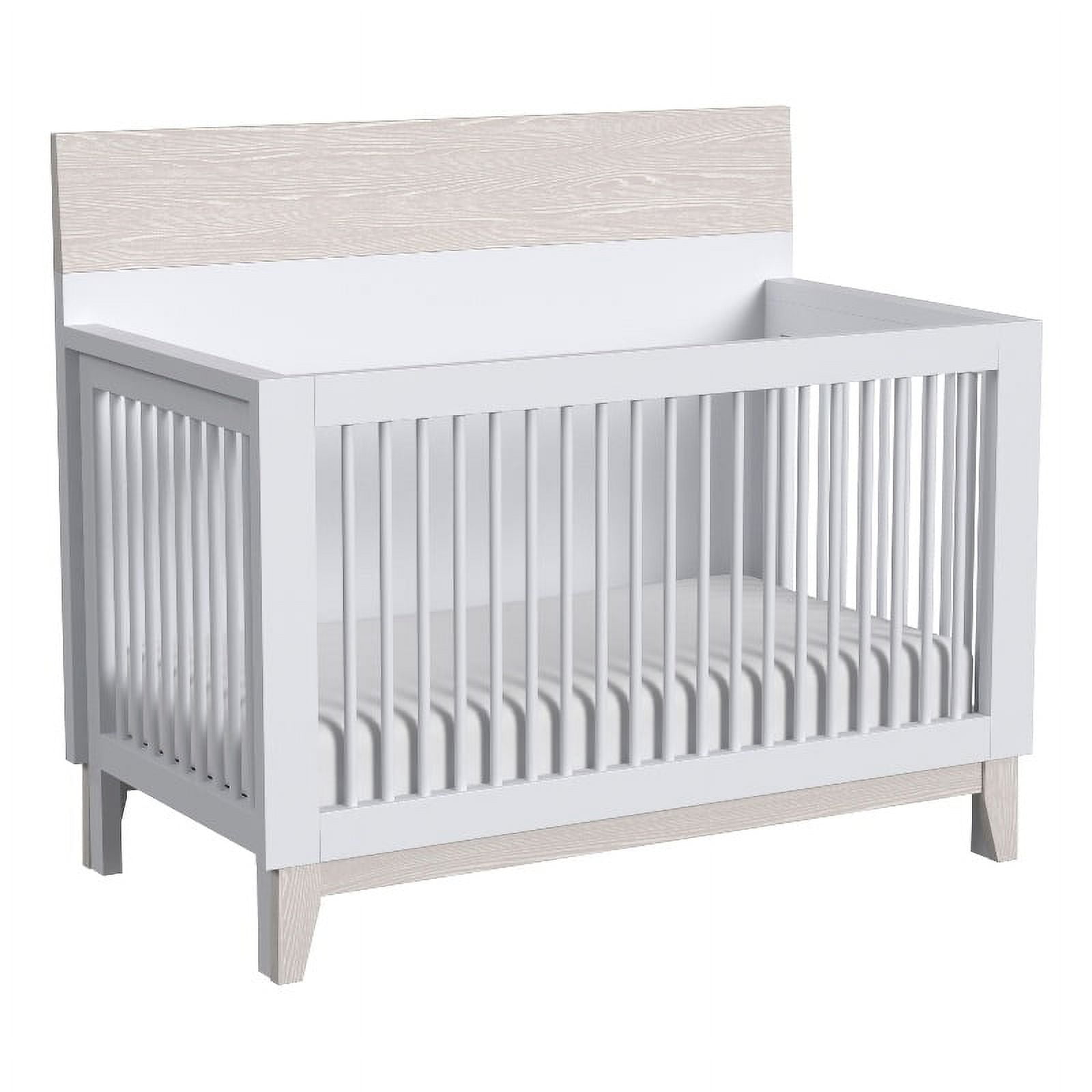 Westwood Design Rowan Modern Wood Convertible Crib in Ash Linen White ...