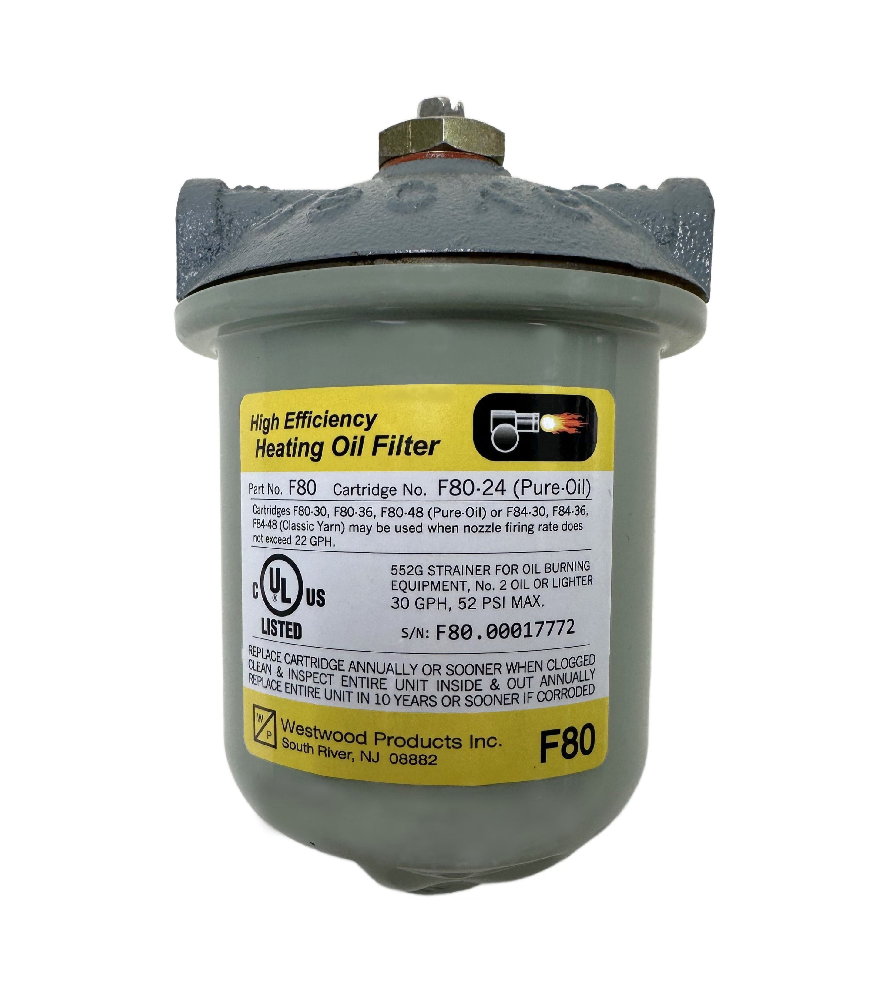 Westwood F80 High Capacity Oil Filter For Fulflo FB4 With White Pure ...