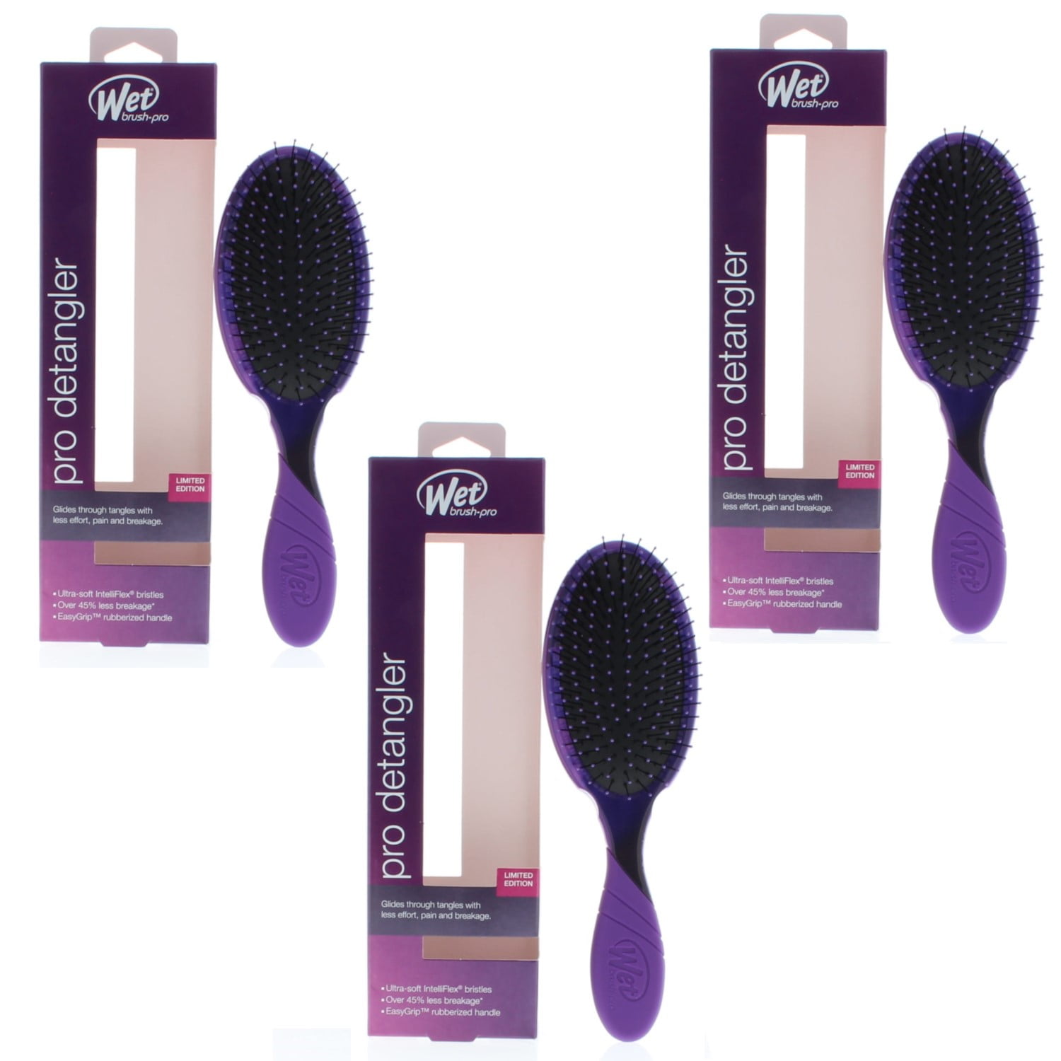 Wet Brush Pro Detangler Rare Botanic Purple Model# BWP830RBPR (3 Pack ...