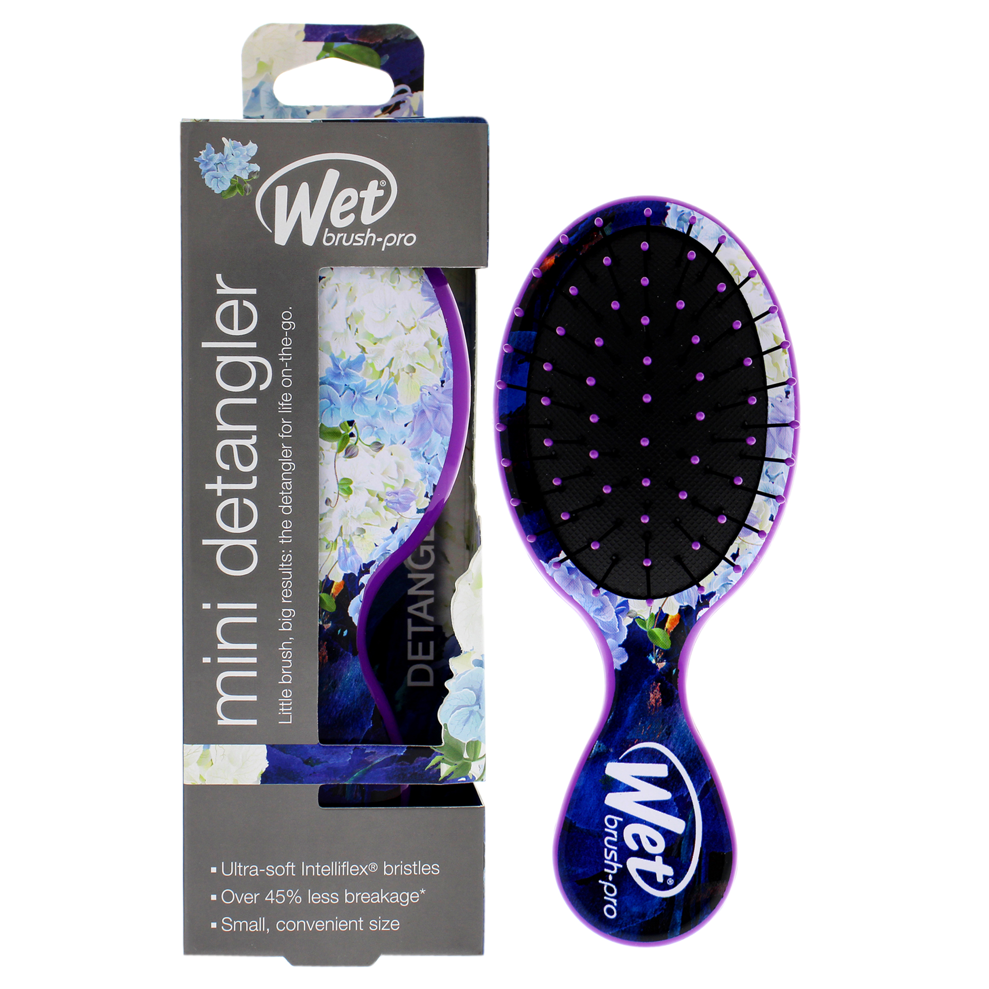 Wet Brush Pro Mini Detangler Hyper Floral Brush - Purple, 1 Pc Hair ...