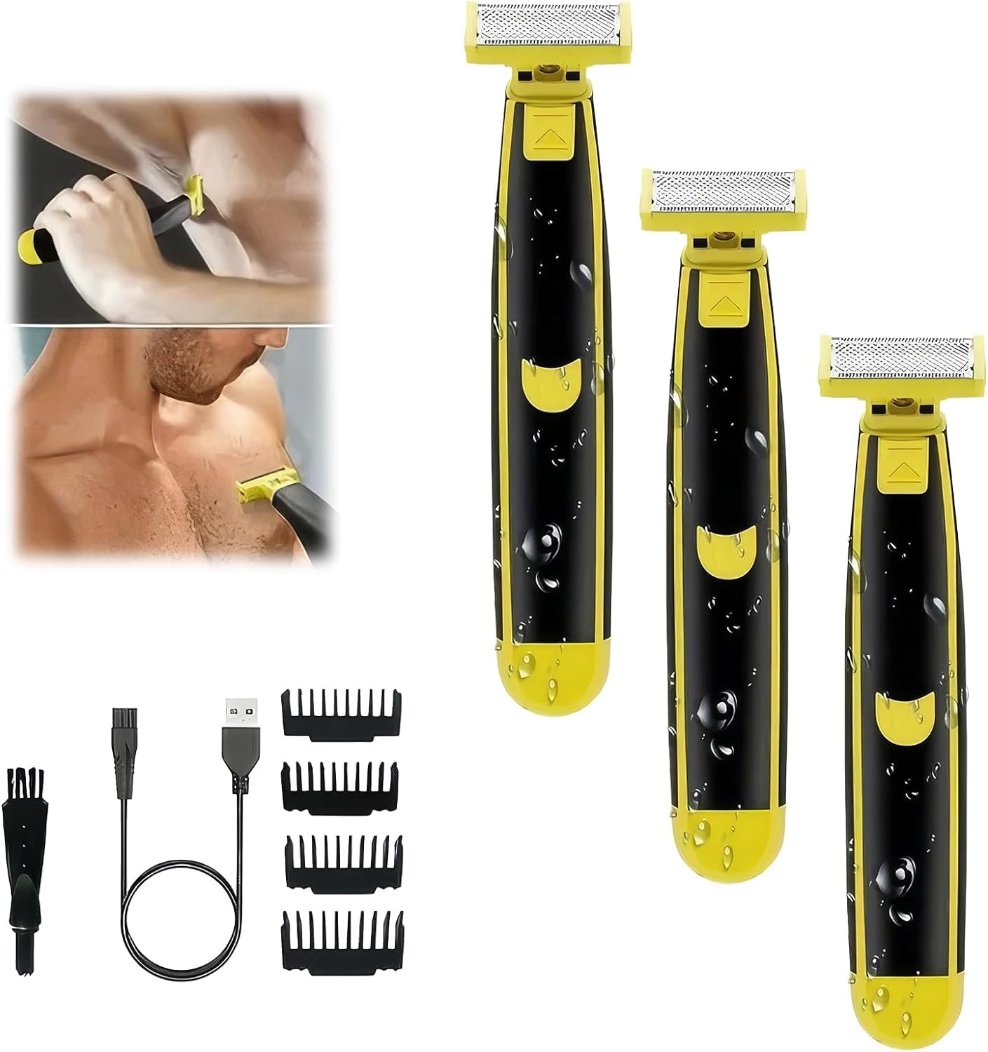 Wet and Dry Electric Shaver,Electric Razor for Men,Rechargeable Wet ...