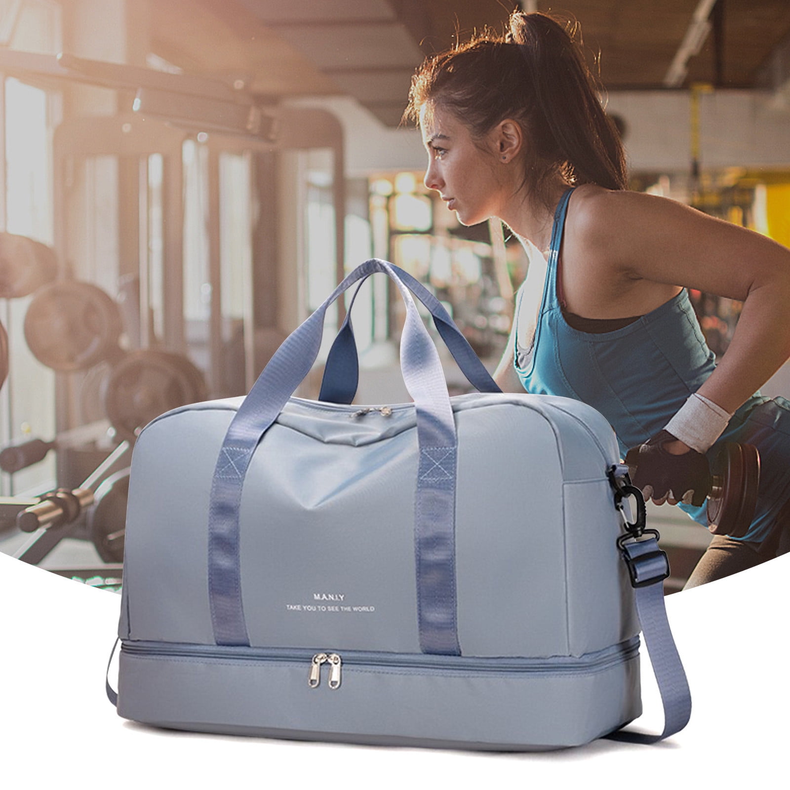 Wet Dry Swimming Bag, Portable Duffle Bag, 35L Polyester Tote with ...