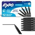 Wet Erase Markers, Semi-Permanent, Black, Ultra Fine Tip, 12 Count ...