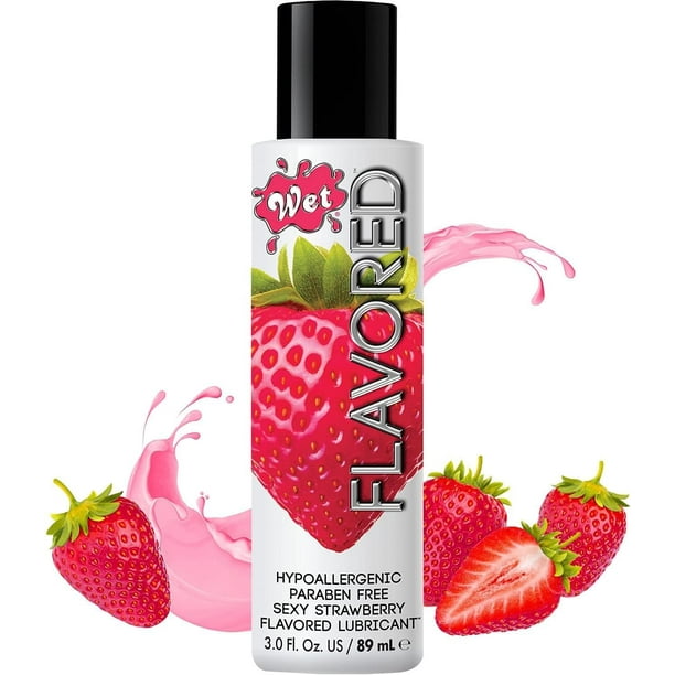 Wet Flavored Strawberry Lube 3 Fl Oz Personal Lubricant