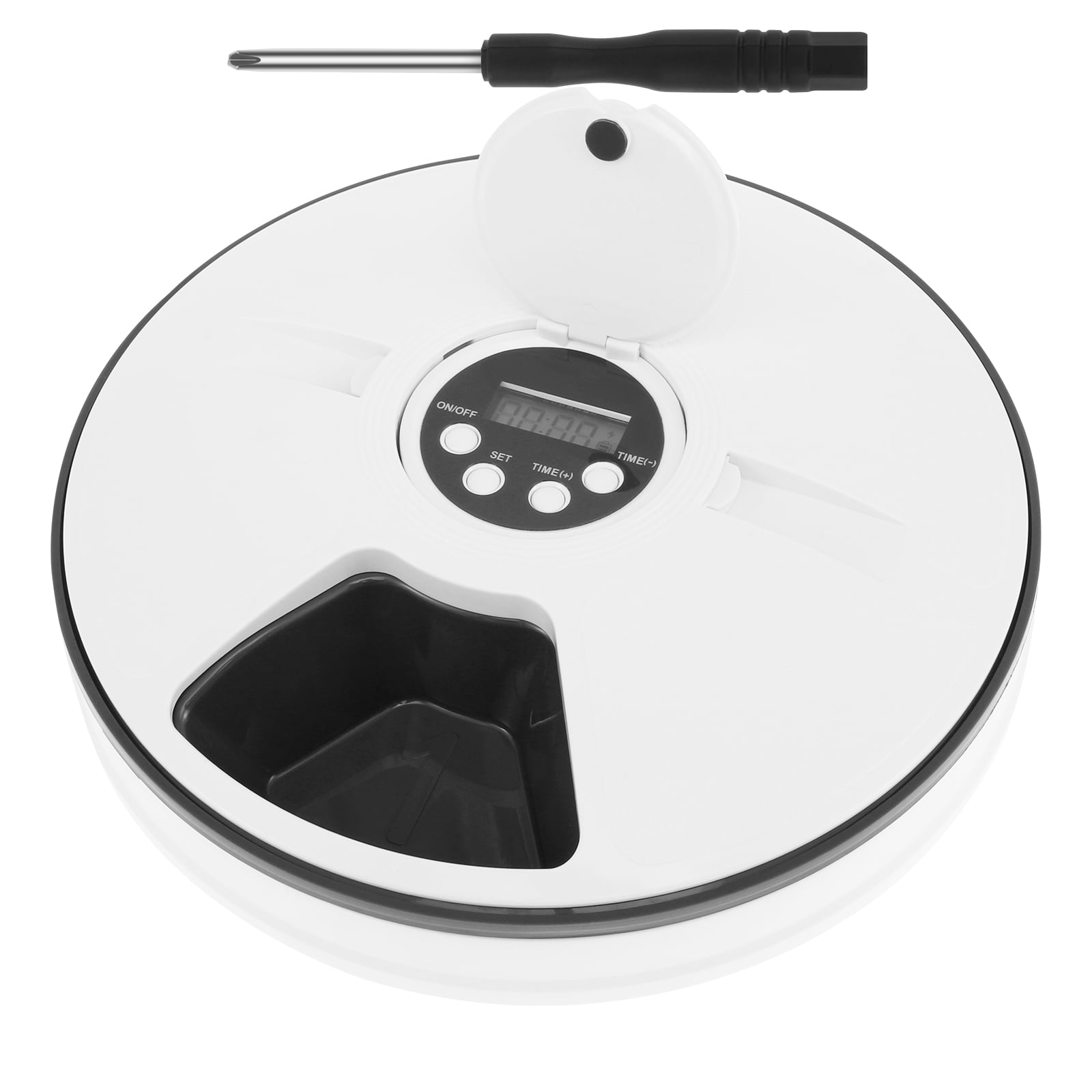 Wet Food Cat Feeder with Timer 6 Meals Pet Food Auto Feeder Battery ...