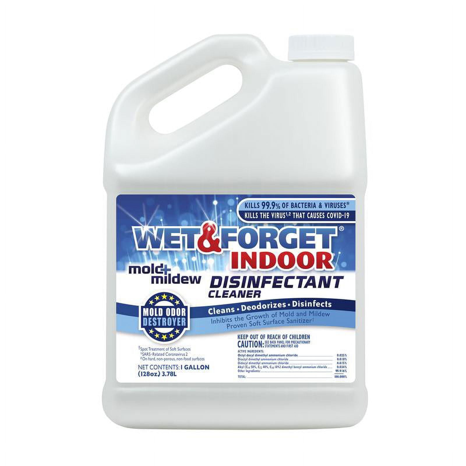 Wet & Forget 802128 Indoor Mold & Mildew Disinfectant Cleaner, 1 Gallon ...