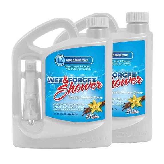 Wet & Forget Weekly Shower Cleaner, Soap Scum & Mildew Remover, 64 oz ...