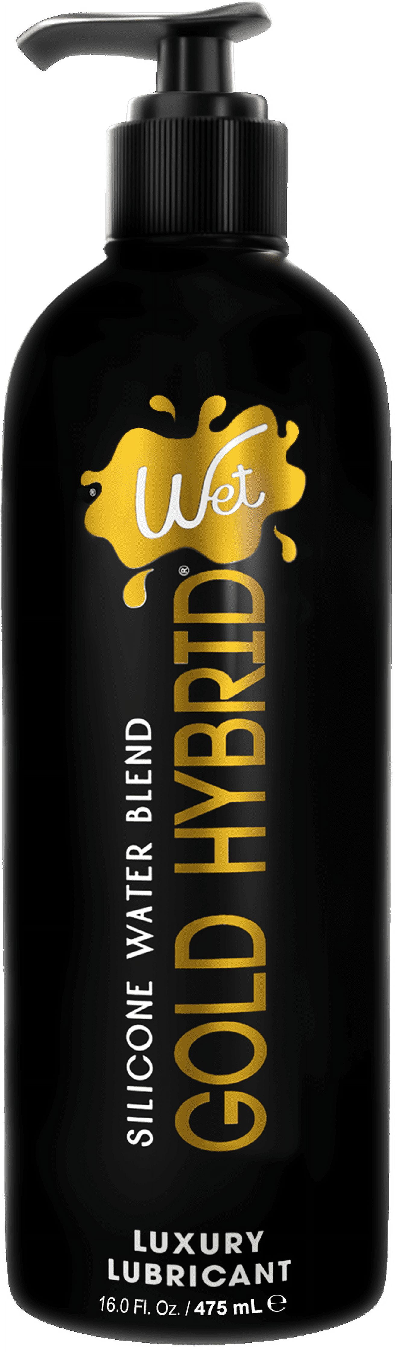 Wet Gold Hybrid Personal Lubricant, 16 Fl Oz Bottle w/ Pump, Non-Sticky ...