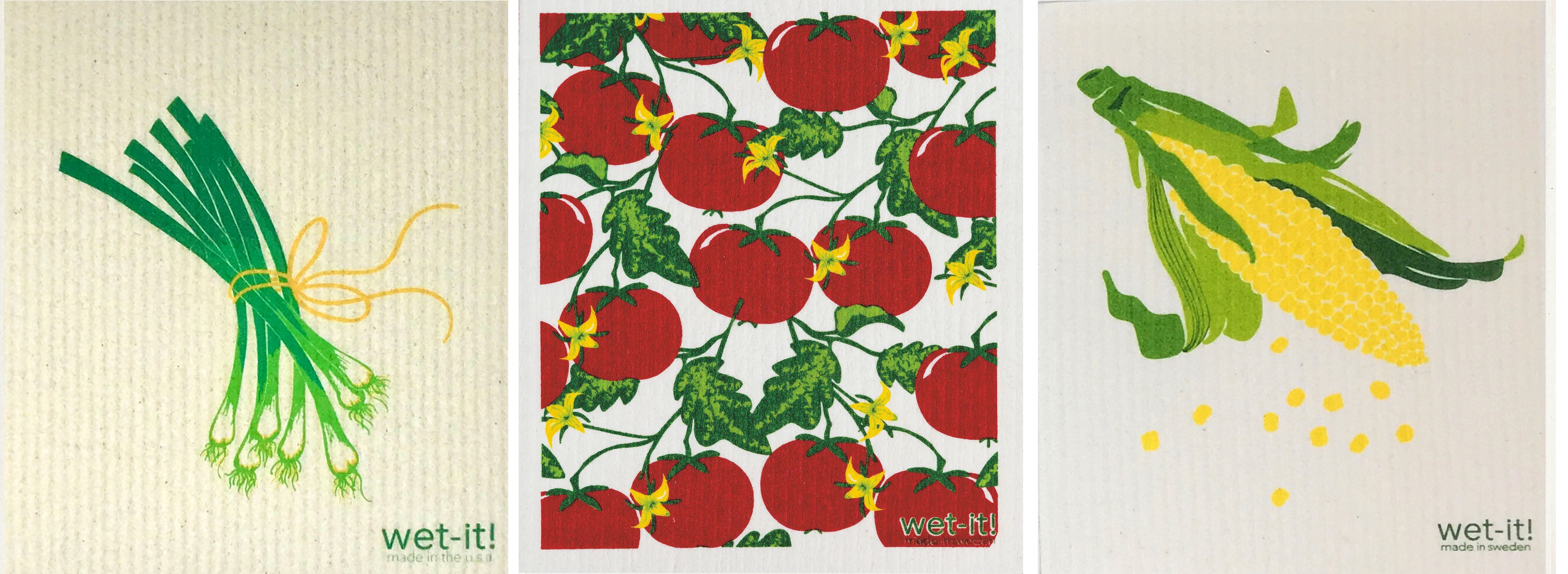 Wet-It! Swedish Treasures Dishcloth & Cleaning Cloth - Set of 3: Spring ...