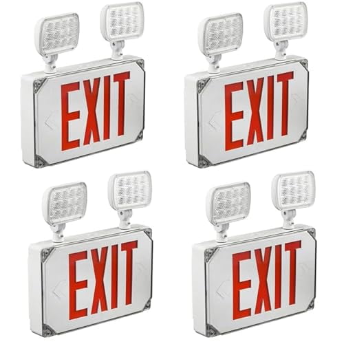 Wet Location Red Exterior Weatherproof Outdoor LED Combo Exit Sign ...