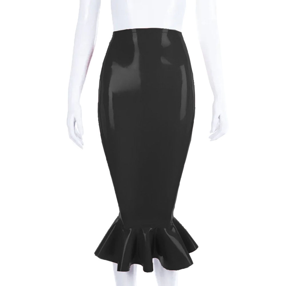 Wet Look Patent Leather High Waist Mermaid Skirt Women ShinY PVC ...