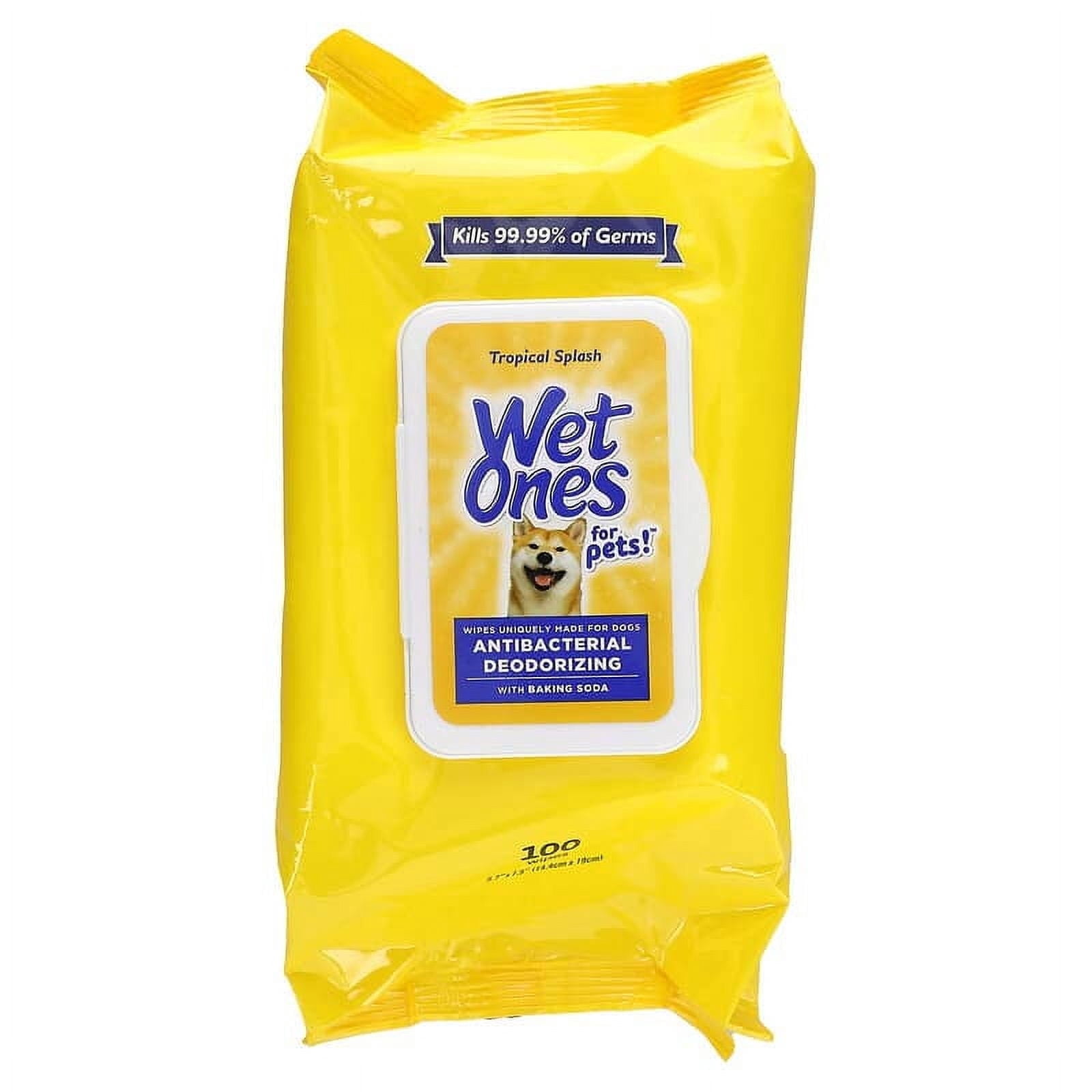 Wet Ones, Antibacterial Deodorizing Wipes with Baking Soda, For Dogs ...