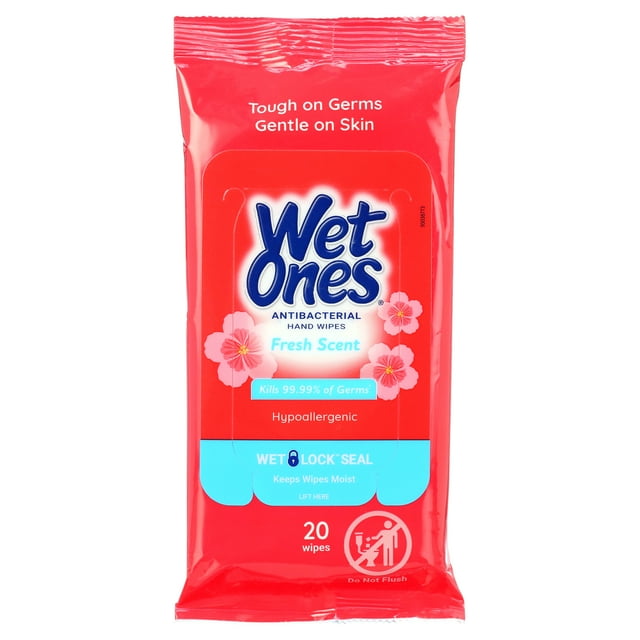 Wet Ones Antibacterial Hand Wipes Case, Fresh Scent | 20 ct. Travel ...