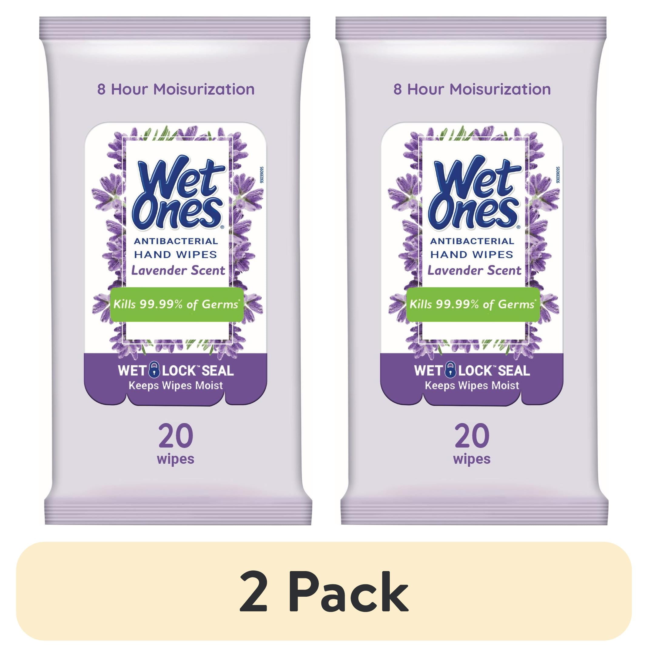 (2 pack) Wet Ones Antibacterial Hand Wipes, Lavender Floral Scent, 20 ...