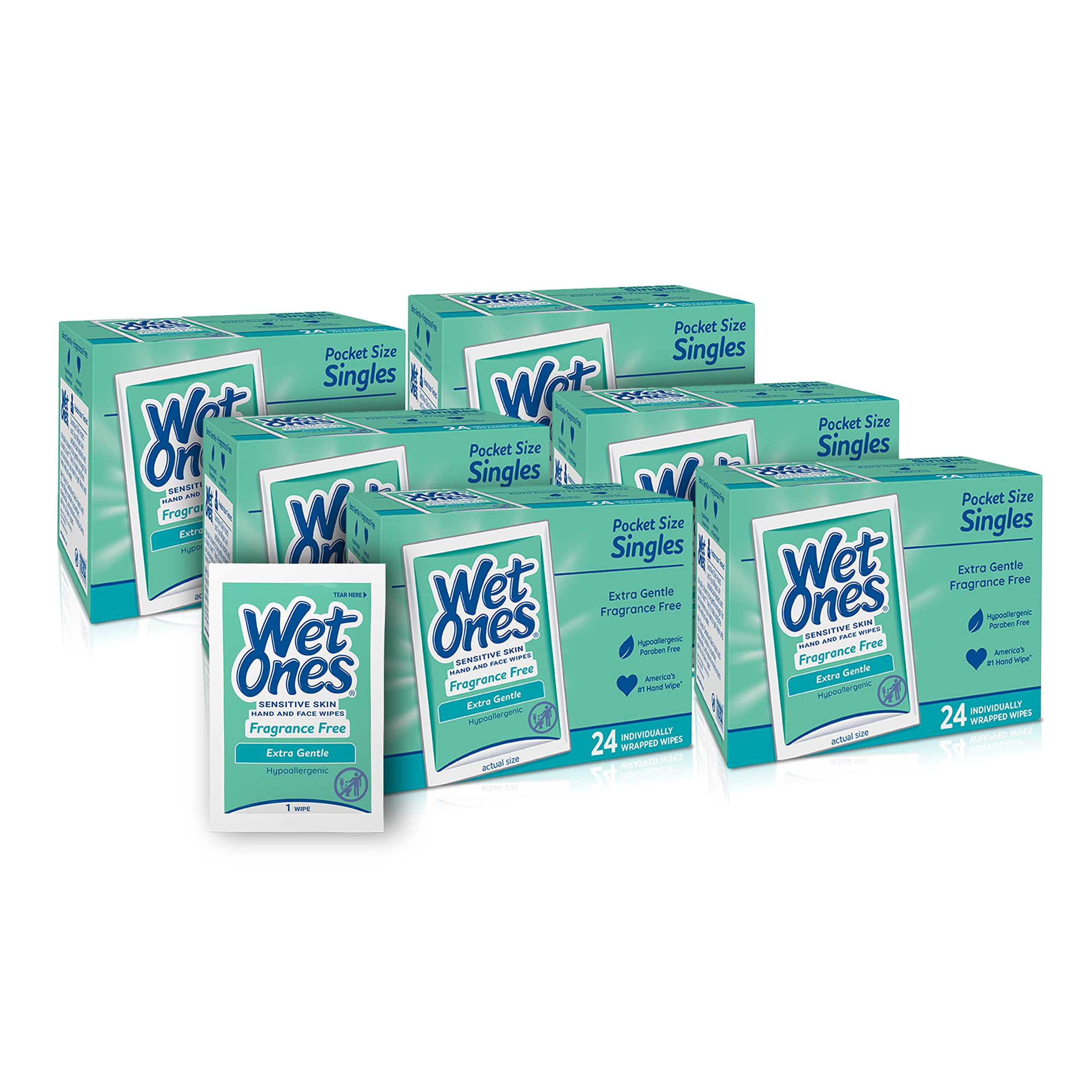Wet Ones Hand and Face HYZ01 Wipes Singles, Unscented Wipes for ...