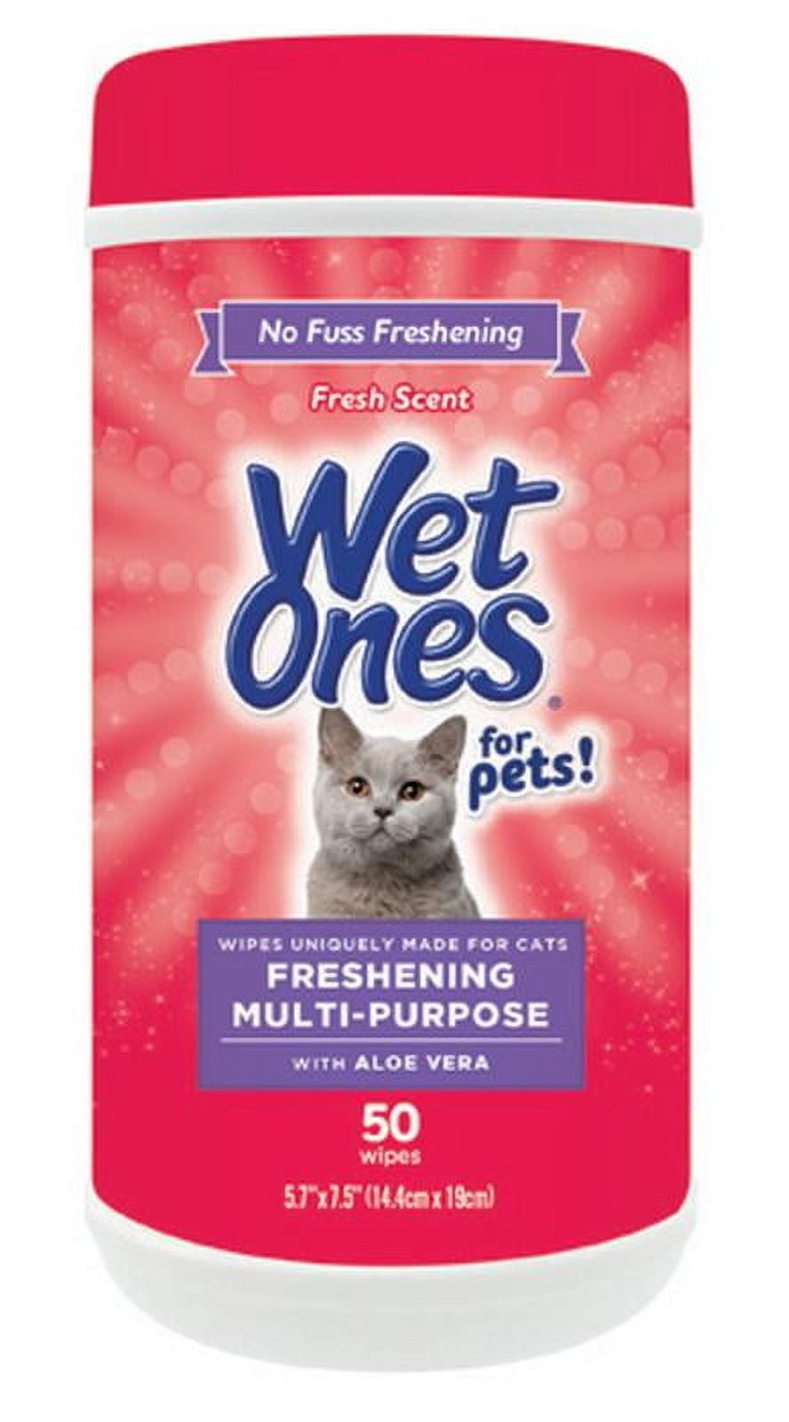 Wet Ones Pets Whole Body Cleansing Wipes for Cats - 50 Ct Canister ...