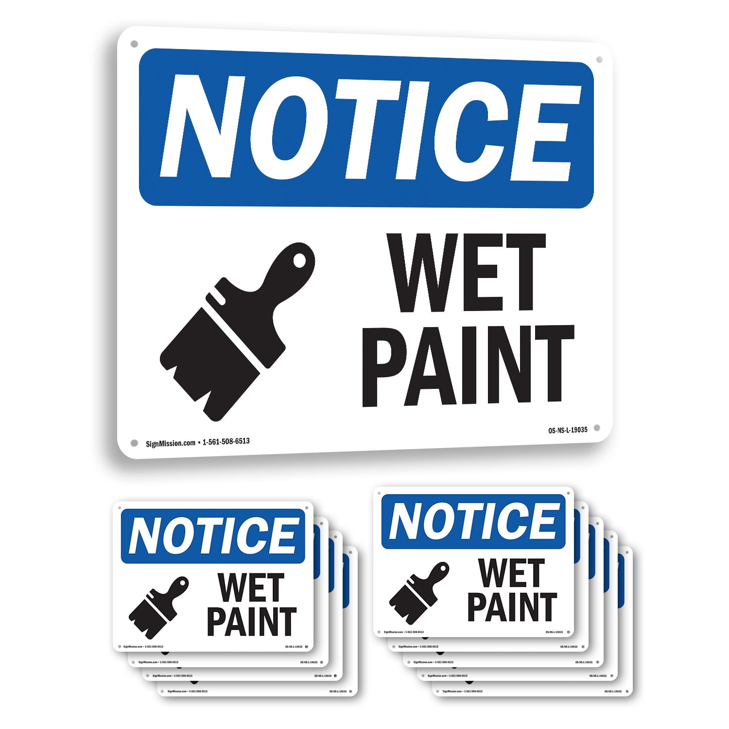 Wet Paint OSHA Notice Rigid Plastic Sign 24 Inch x 18 Inch - 10 Pack ...