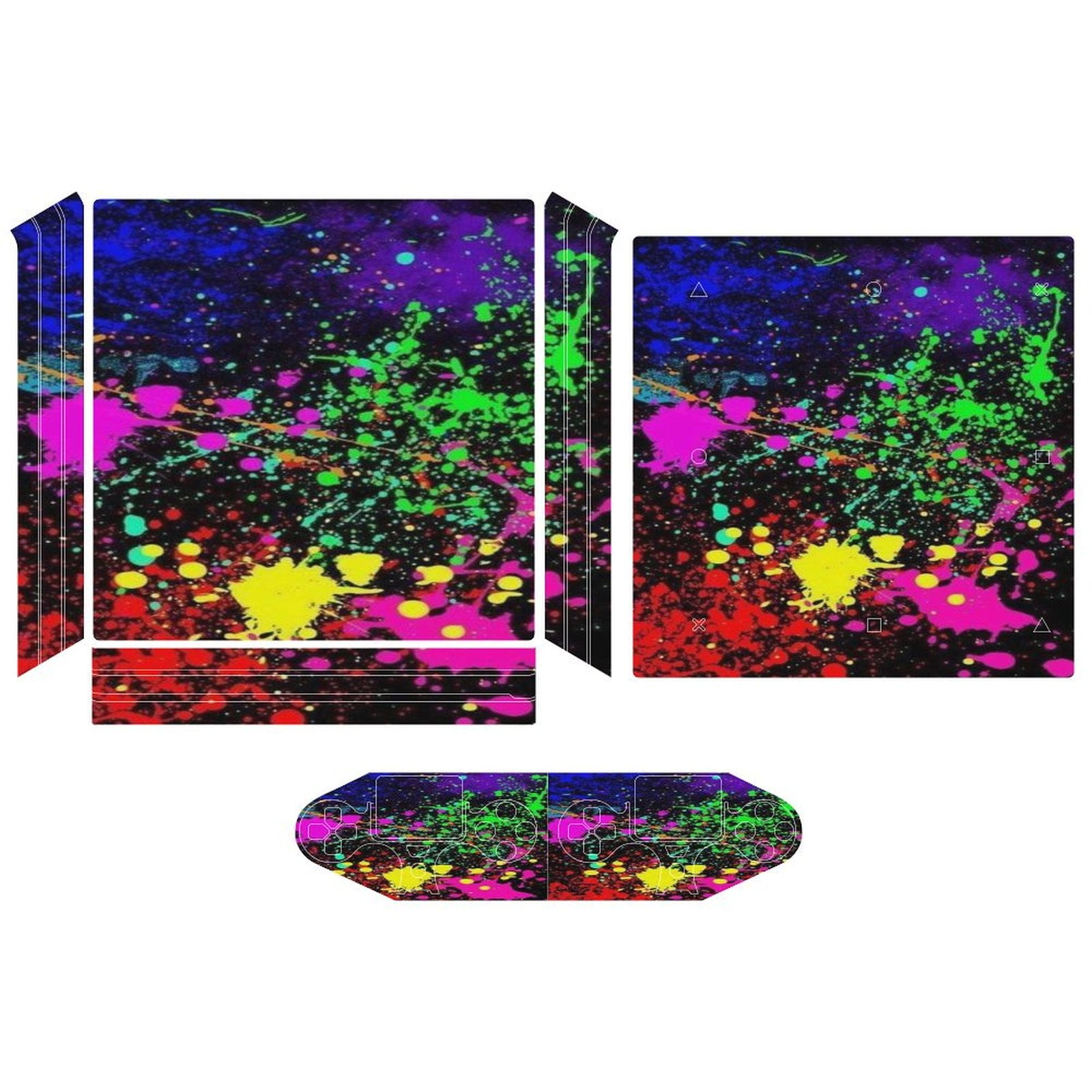 Wet Paint Retro Color Splash PS4/PS4 Pro/PS4 Slim Skin Sticker For ...