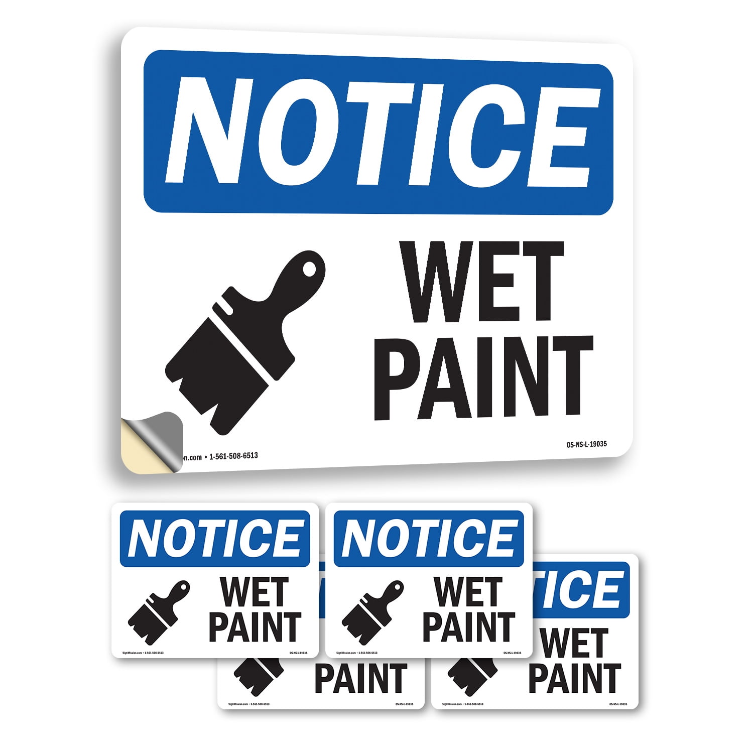 Wet Paint With Symbol OSHA Notice Vinyl Decal Label 18 Inch x 12 Inch ...