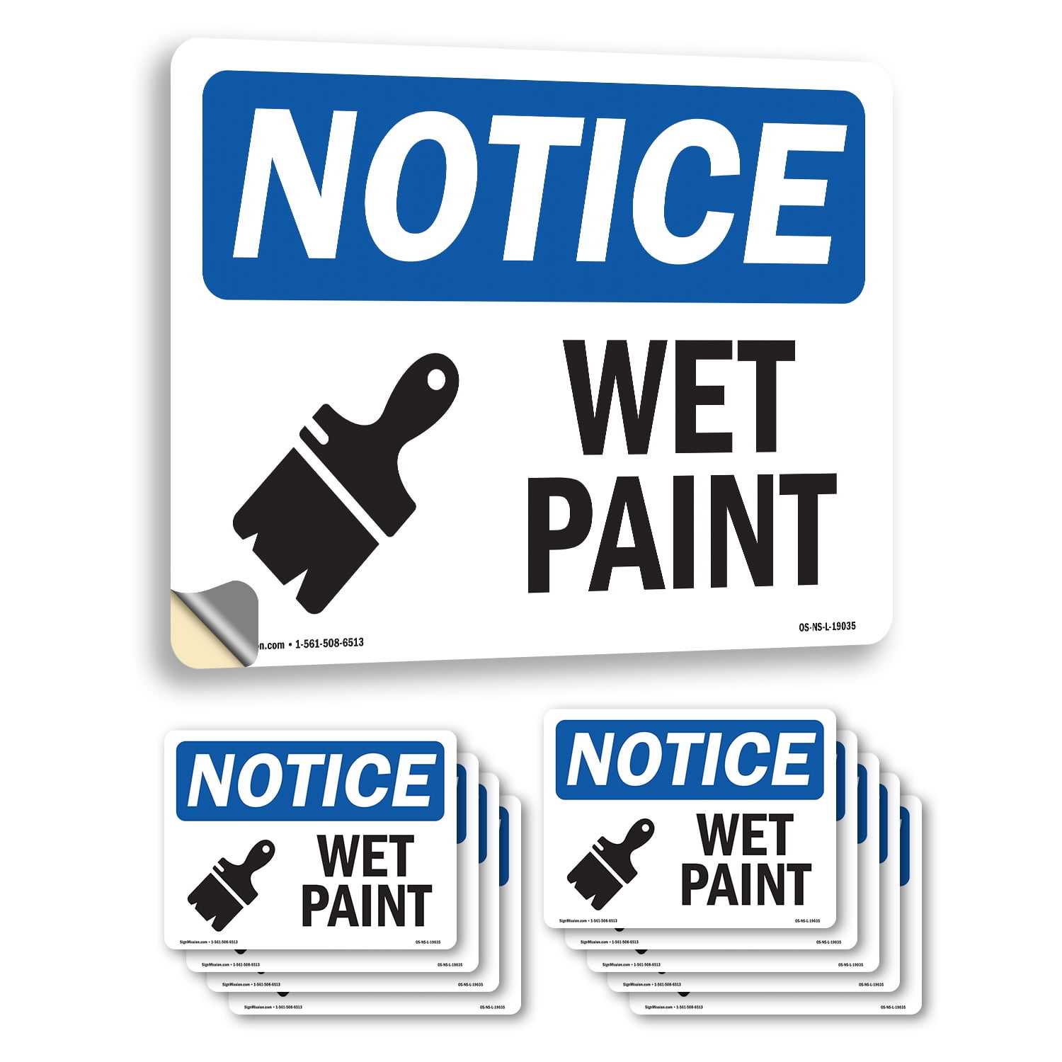Wet Paint With Symbol OSHA Notice Vinyl Decal Label 7 Inch x 5 Inch ...