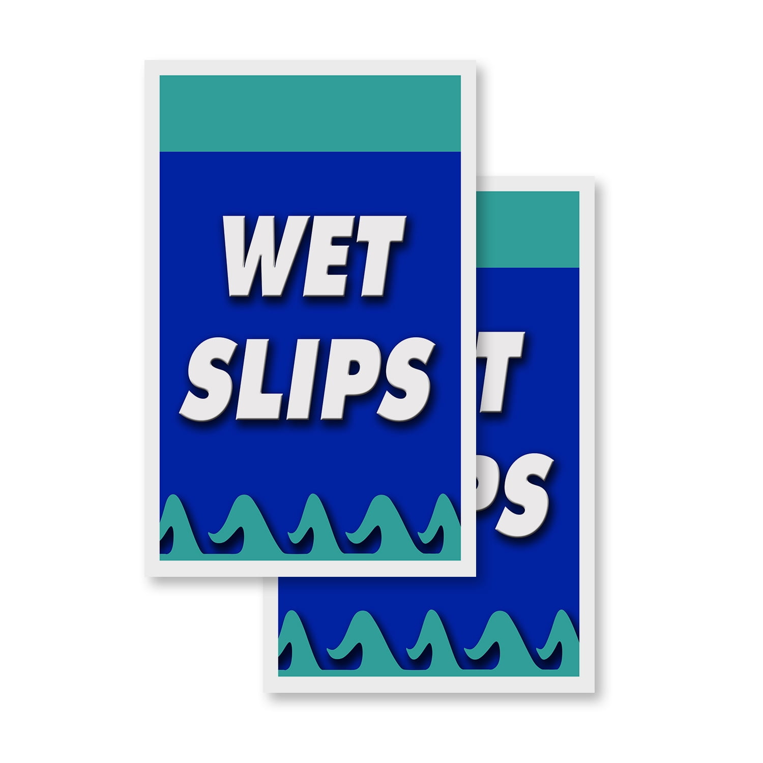 Wet Slips (2-PACK) 24" x 36" Vinyl Decals | Sign Insert Peel & Stick ...