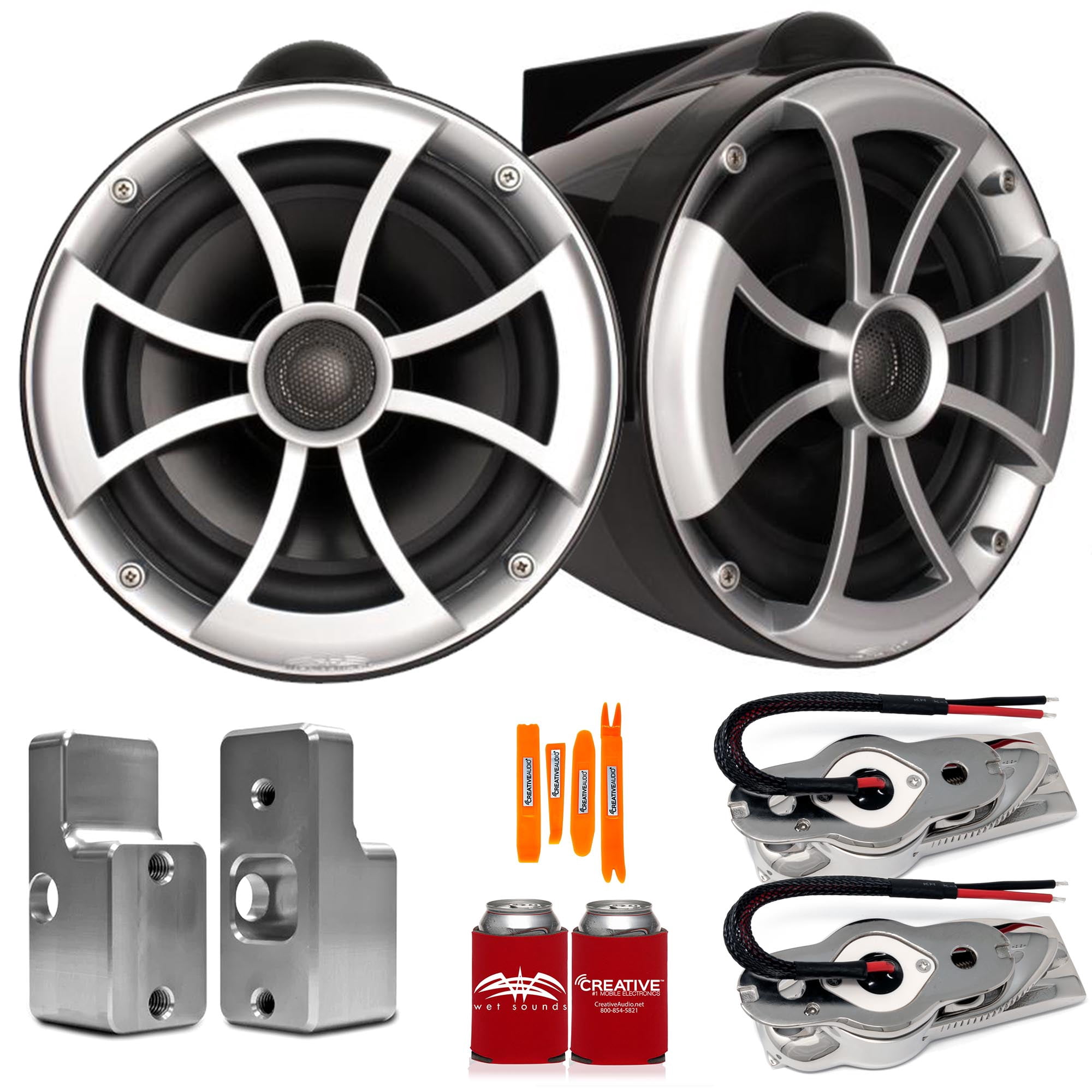 Wet Sounds ICON8B-SBM 8" Black Swivel Tower Speakers with Nautique G ...