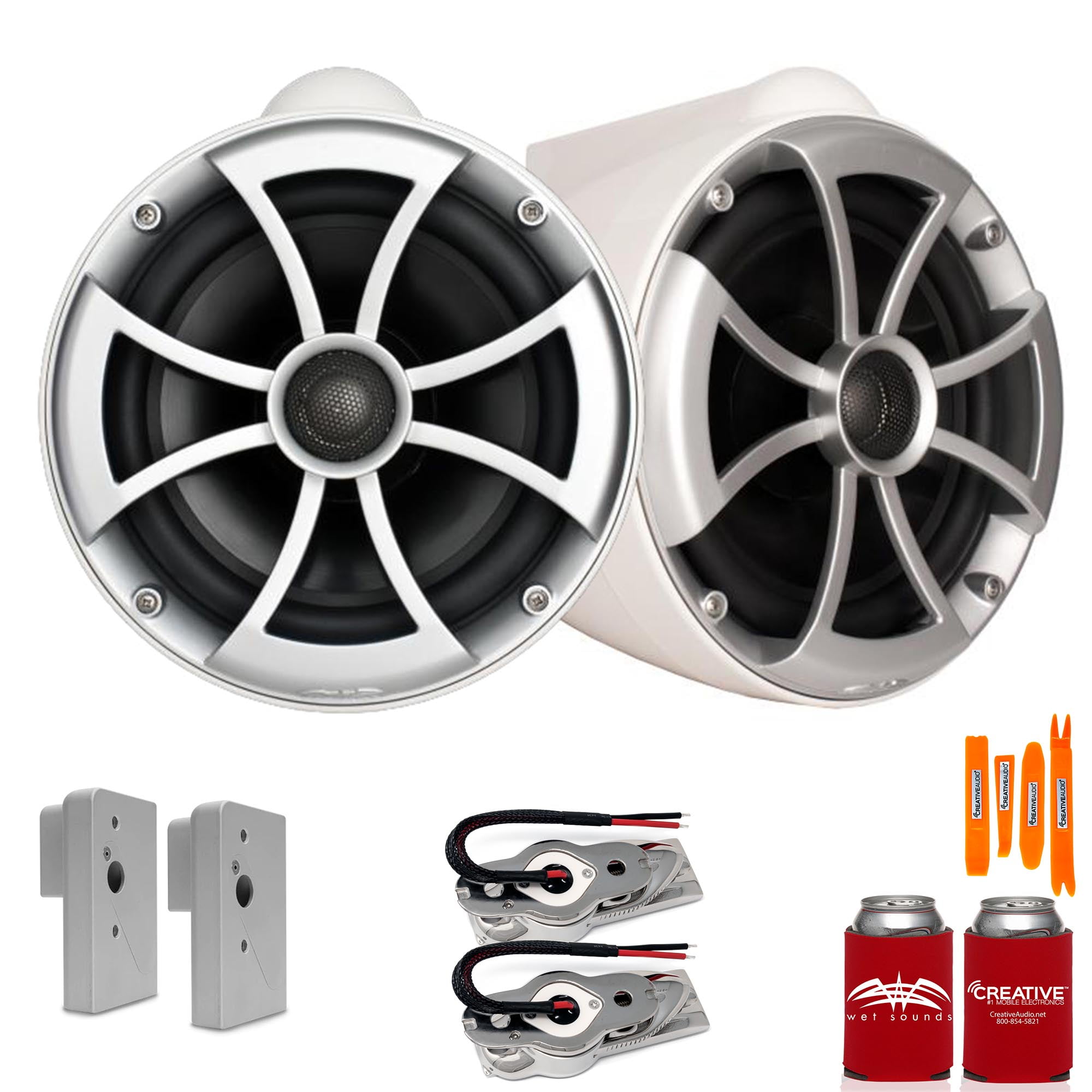 Wet Sounds ICON8W-SBM 8" White Swivel Tower Speakers with 2019 ...
