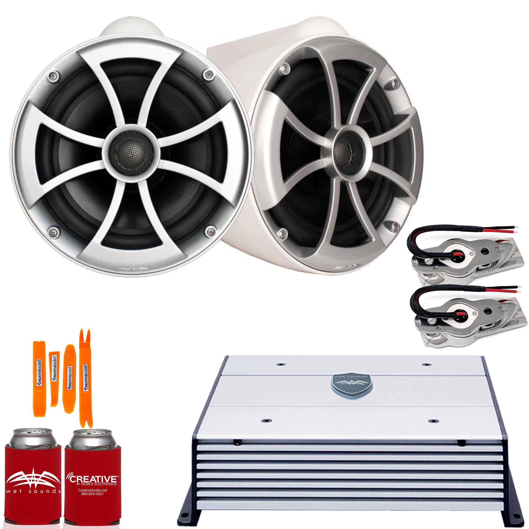 Wet Sounds ICON8W-SXM WHITE 8" Tower Speakers with Stainless Swivel ...