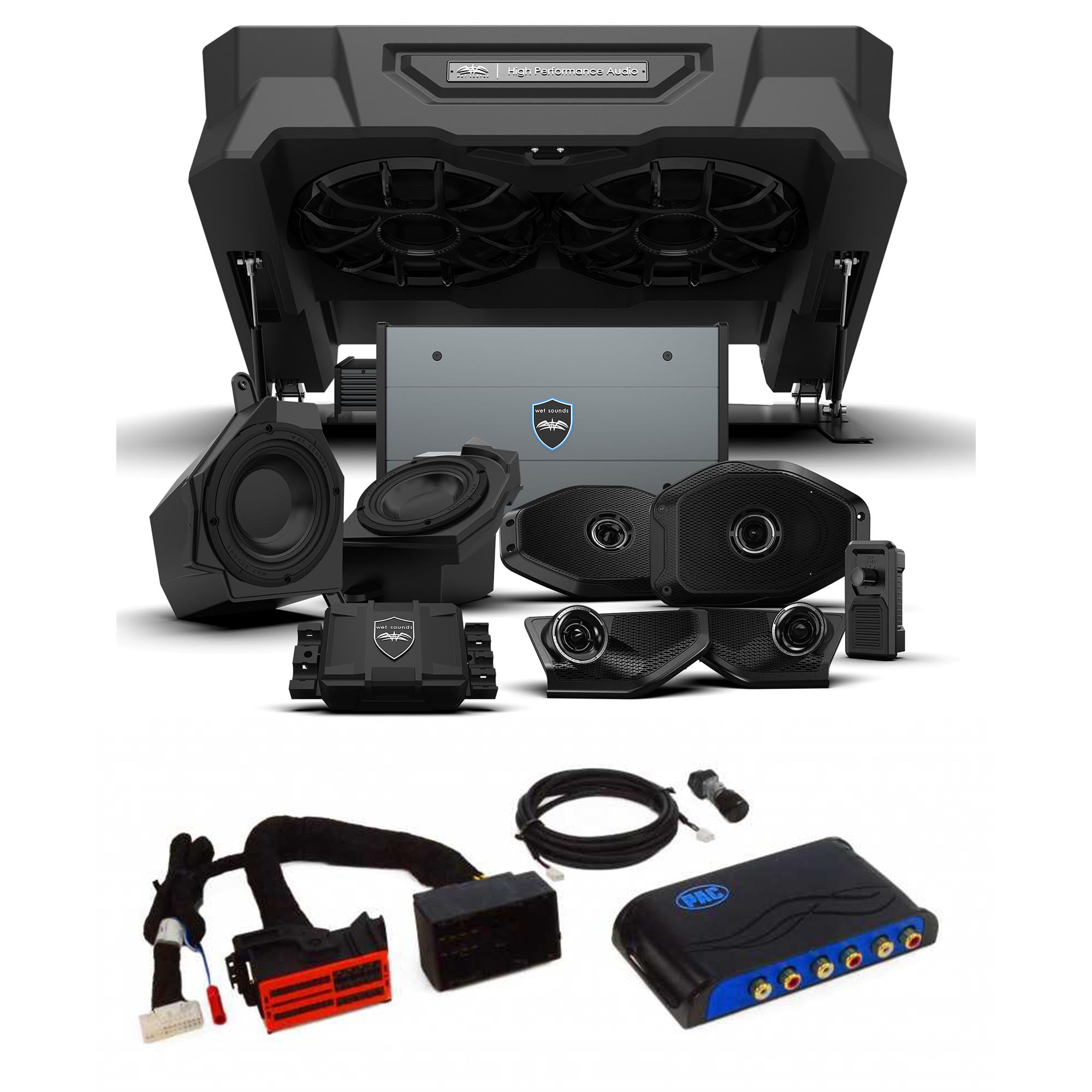 Wet Sounds JEEP-JL-LVL1-C - 1000 Watt 6 Speaker Audio Upgrade Kit ...