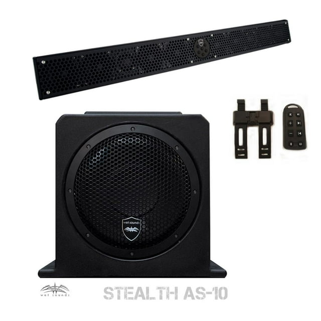 Wet Sounds Package - Black Stealth 10 Ultra HD Sound Bar w/ Remote and ...