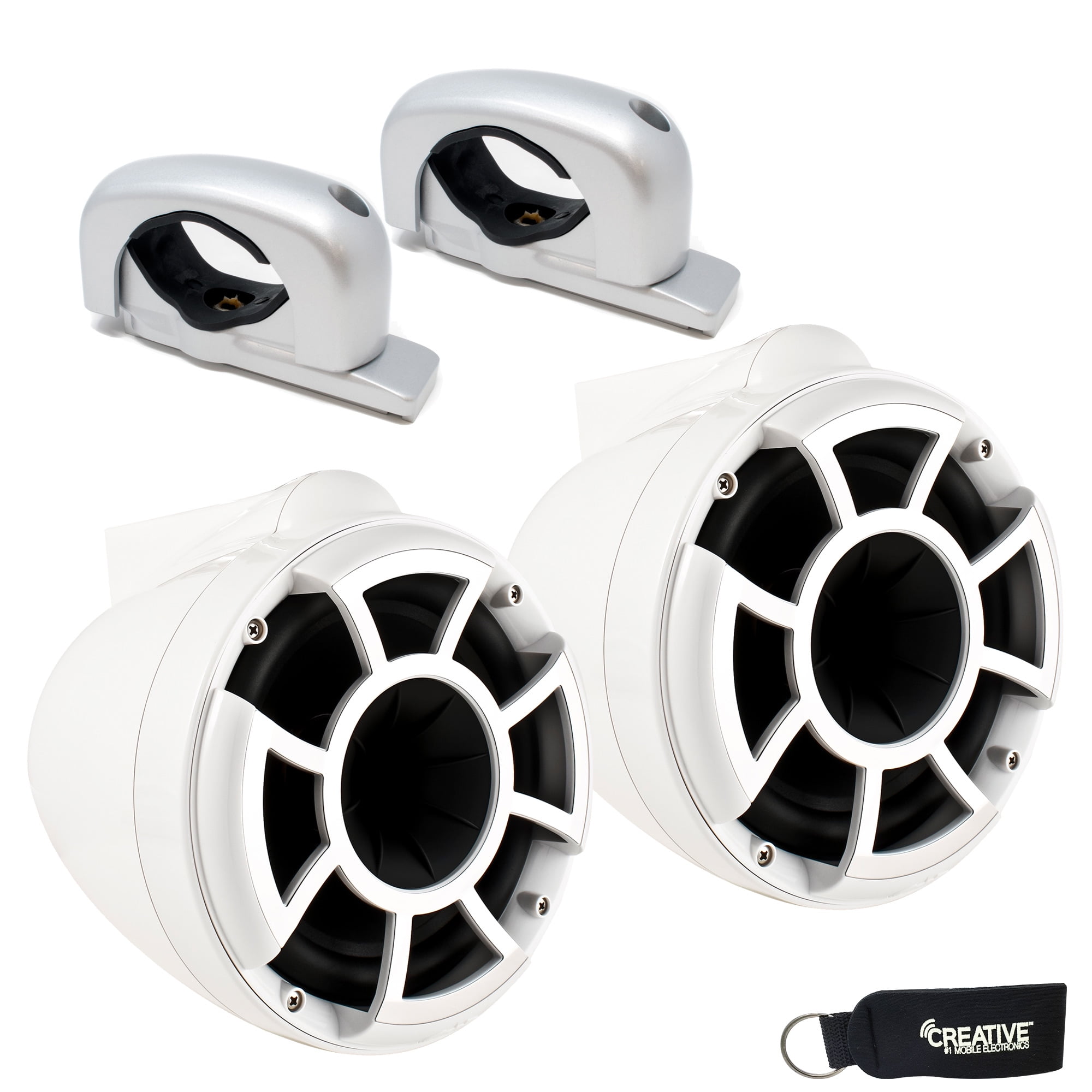 Wet Sounds - REV 8 Fixed Aluminum Clamp 8-Inch Tower Speakers - White ...