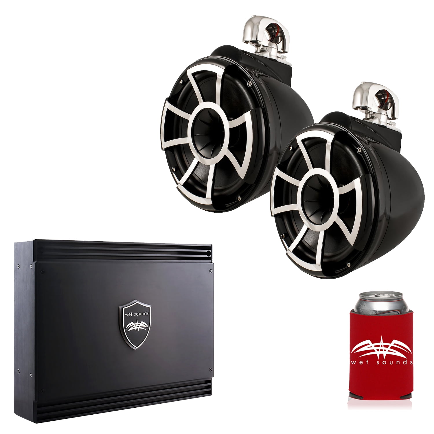 Wet Sounds REV10B-SC Black REV 10 Swivel Clamp Tower Speakers with Wet ...