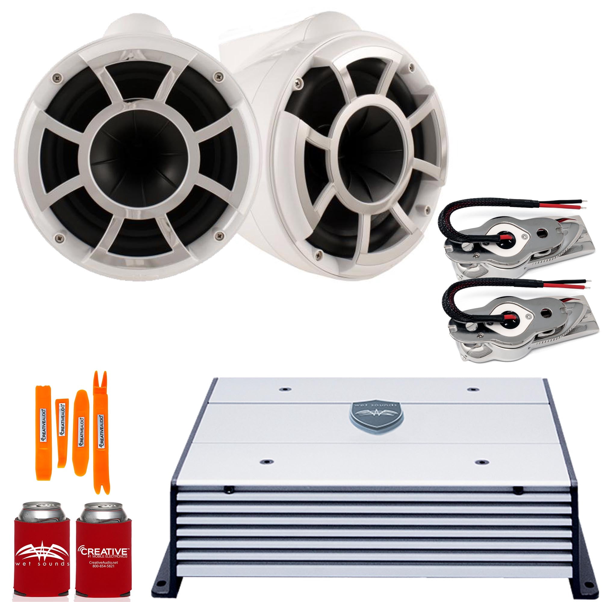 Wet Sounds REV10W-SXM White 10" Tower speakers with Stainless Swivel ...