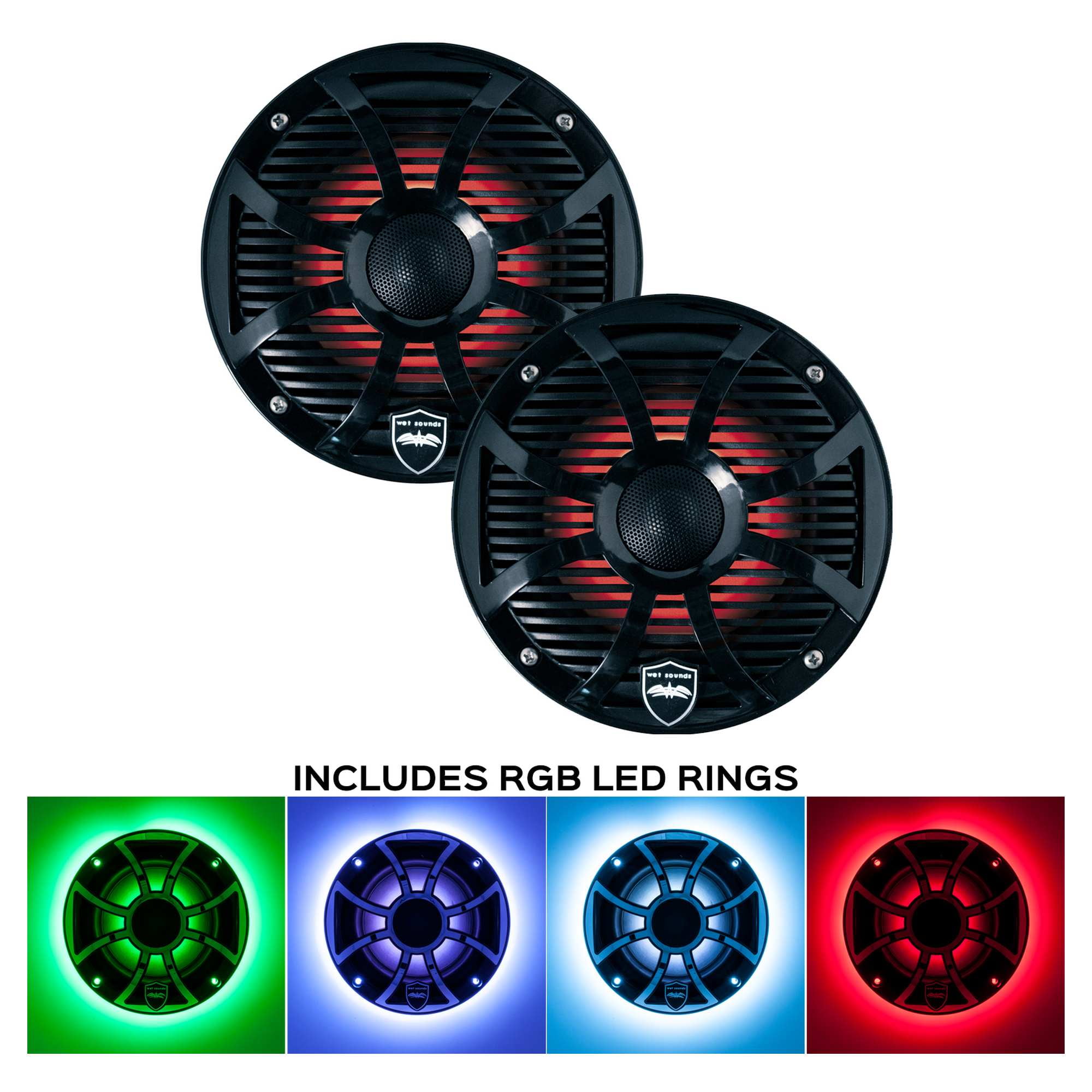 Wet Sounds REVO 6-SWB Black Closed SW Grille 6.5 Inch Marine LED ...