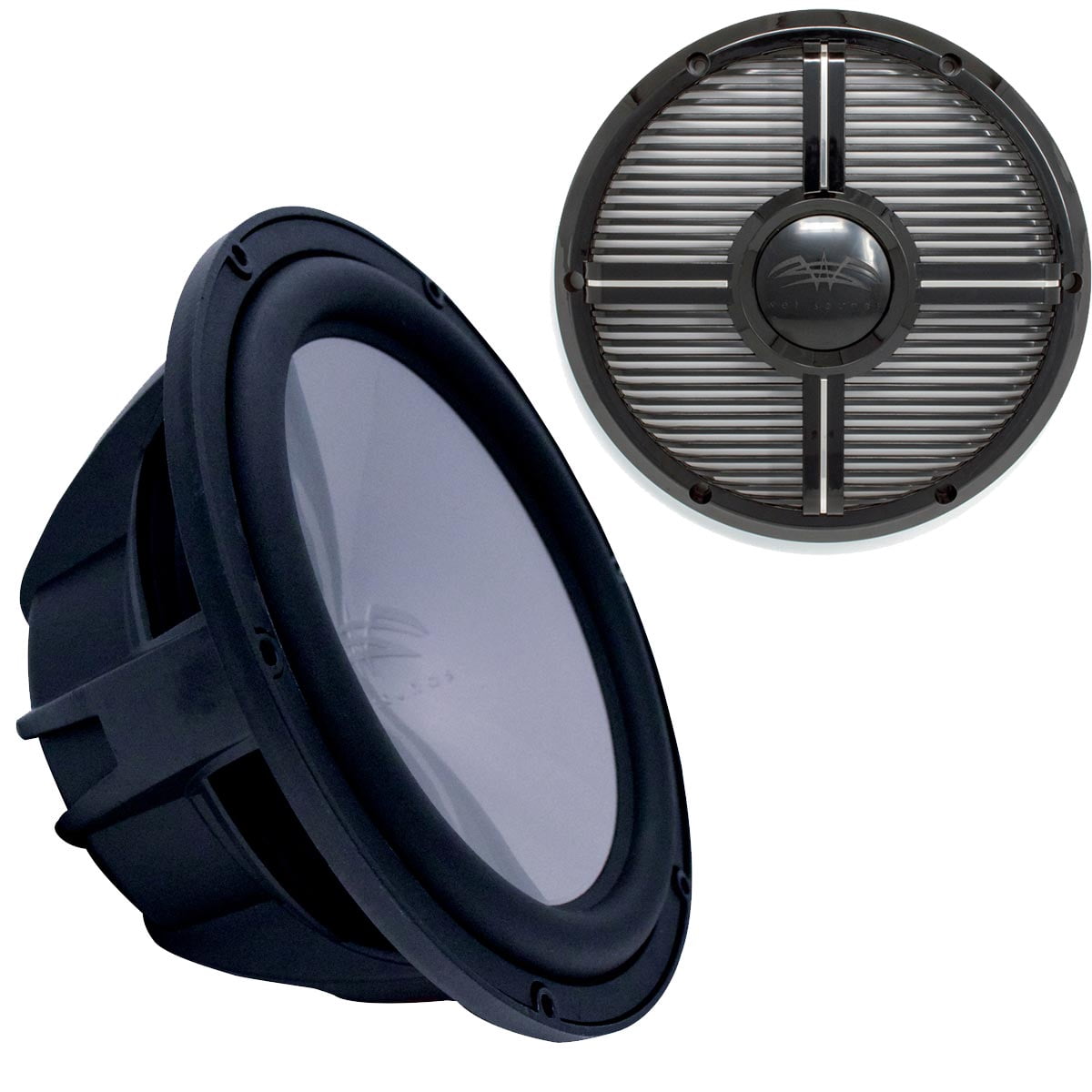 Wet Sounds Revo 12" Subwoofer & Grill - Black Subwoofer & Black Closed ...