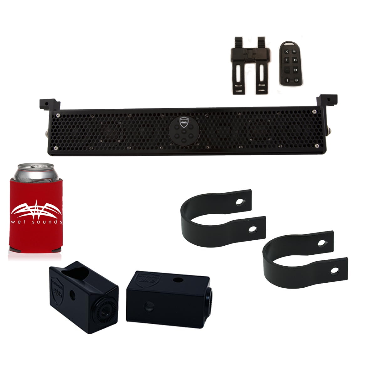 Wet Sounds Stealth 6 Ultra HD Black + UTV Mounting Kit, Slider bracket ...